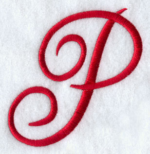Lettre Scripte P Letter P Pink Color Monogram Script, Personalized