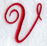 Monogram Script Letter V - 2 Inch