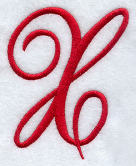Monogram Script Letter X - 4 Inch
