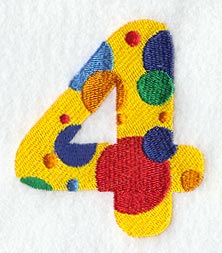 Polka Dot Number 4 (3 inch)