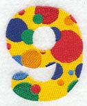Polka Dot Number 9 (2 inch)