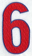 Number-filled 6 (3 inch)
