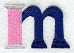 Embroidery Lower Case Letter m (2 inch)