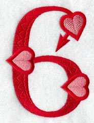 Valentine number 6 - 3 inch
