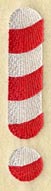 Candy Cane Symbol Exclamation Mark - 2 inch