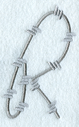 Barbed Wire Letter R - 3 inch