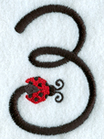 Ladybug Number 3 - 2 inch