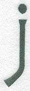 Agatha Lower Case Letter j (1 1/2 Inch)