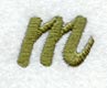 Book Script Lower Case Letter m (1 Inch)