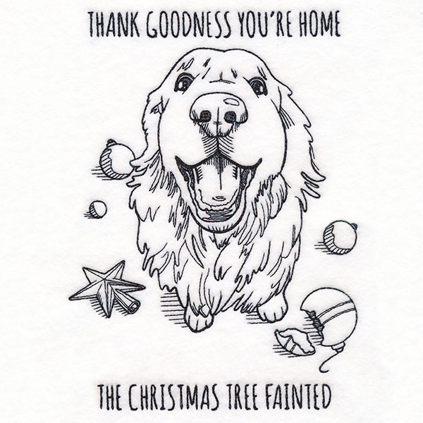 The Christmas Tree Fainted Golden Retriever