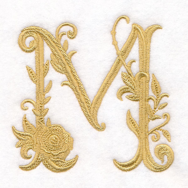 Baroque Filigree Letter in Bloom - M