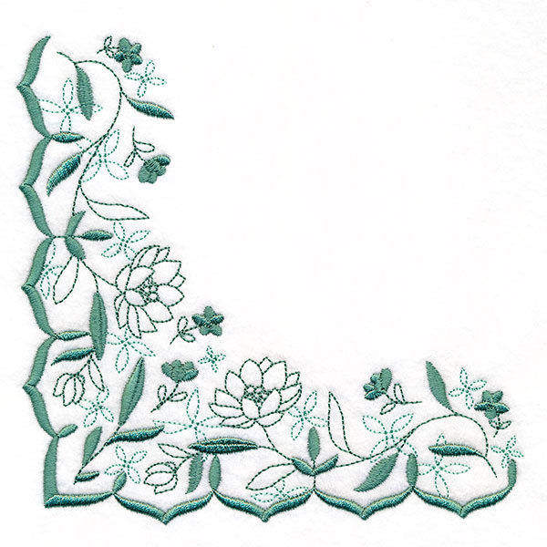 On the Edge of Beauty Floral Scallop Corner