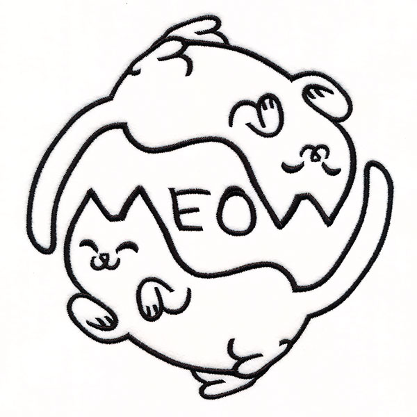 Meow Yin Yang Cat Circle