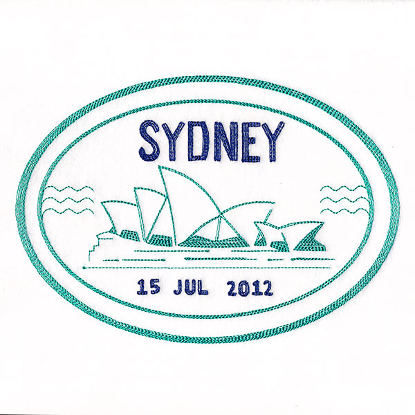 Around the World - Sydney Stamp