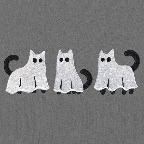Feline Spooky Ghost Cat Border