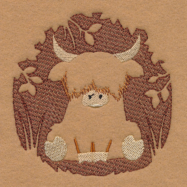 Highland Cow Silhouette (Embossed)