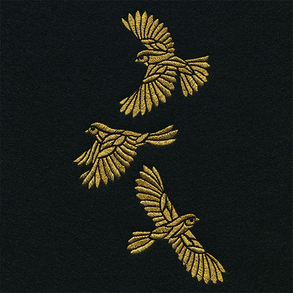 Gilded Birds in Flight