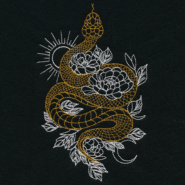 Gilded Snake in Blooms