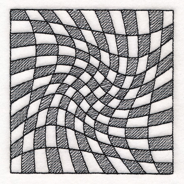Warped Checker Board Optical Illusion Square 1